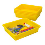 Storex Plastic Storage Tray with Lid, Letter-size Paper Sorter, Yellow ...