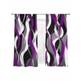 Abstract Purple Gray Black White Stripes Chiffon Sheer Curtains 72 ...