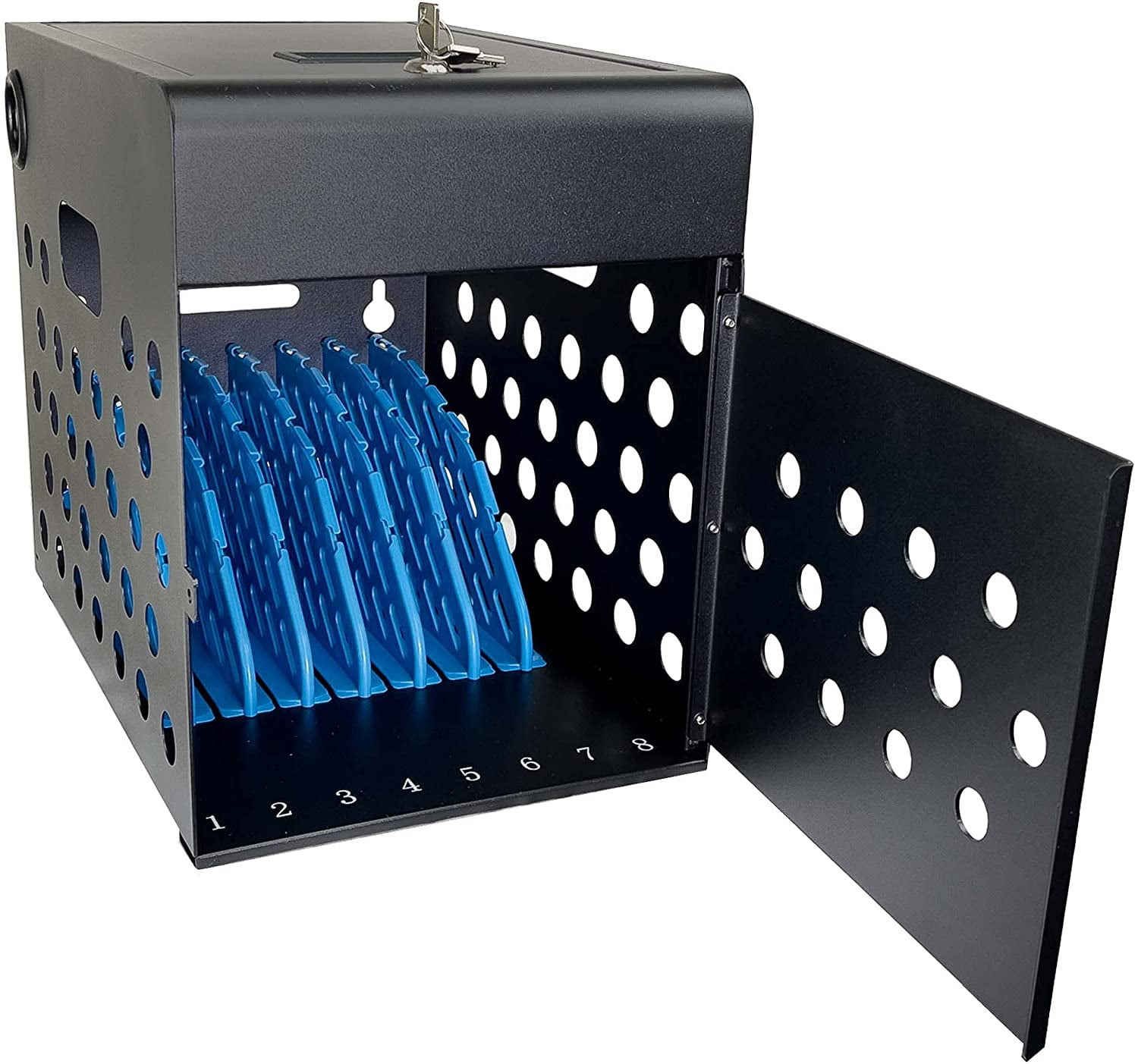 Locking Charging Cabinet for 8 Tablet/Chromebook (Black) - Walmart.com