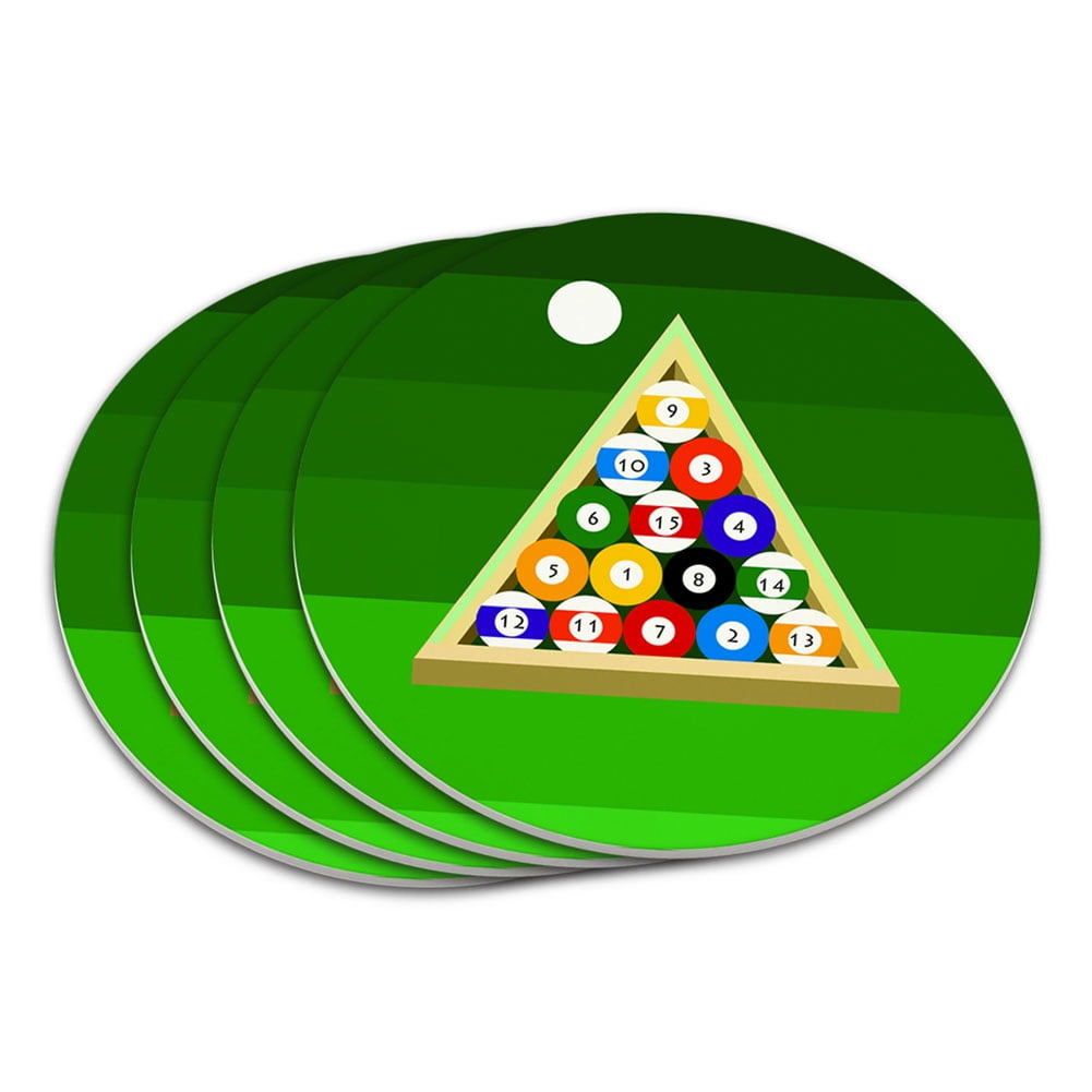 Billiard Balls and Triangle Pool Table Coaster Set - Walmart.com