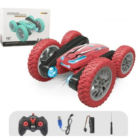 (red)Remote Control Car Toy Stunt Drift Remote Control Wheel Car Double ...