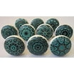 JGARTS 10 Knobs Grey & White Cream Hand Painted Ceramic Knobs Cabinet Drawer Pull Pulls New (10 ...