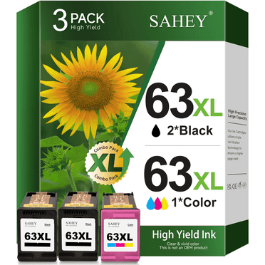 HP 63XL Black Ink Cartridges for Officejet, Envy, Deskjet Printers (2 ...