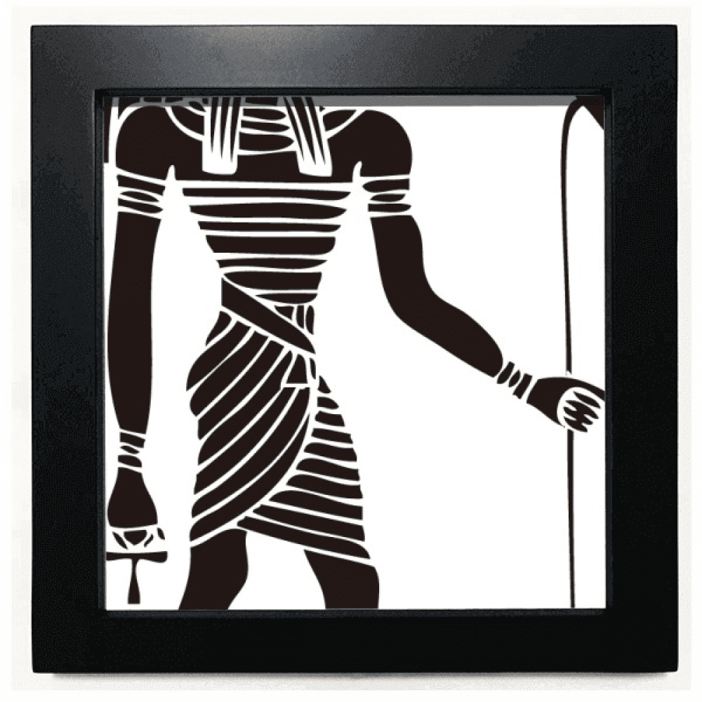 Ancient Egypt Anubis Totem Fresco Black Square Frame Picture Wall ...