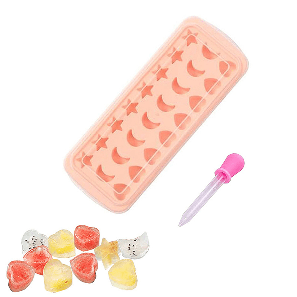 Ice Cube Tray with Lid Stars Moons Love Hearts Shape.Safe Durable ...