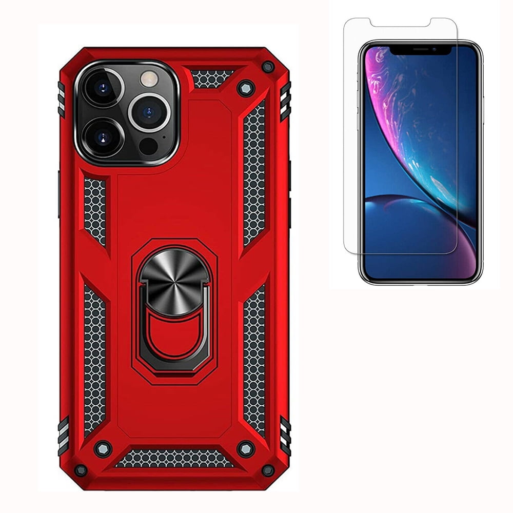 Shockproof iPhone 14 Pro Max Cover Built-in 360° Rotate Ring Stand ...