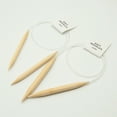2pcs 10mm 12mm Bamboo Wooden Circular Sewing Crochet Knitting Needles ...
