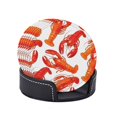 6-Piece Set Of Round Coasters Water-Resistant Leather Double-Sided Non ...