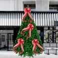 Christmas Tree Topper Red Bow With Long Streamers For Wreath Door