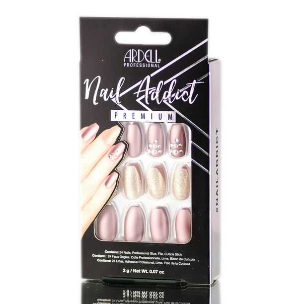 Ardell Nail Addict Premium Artificial Nail Set - Metallic Lilac Pearl ...
