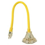 Yellow Jacket 2882 12/3 Heavy-Duty Contractor Extension Cord, 2 ft, 3 ...