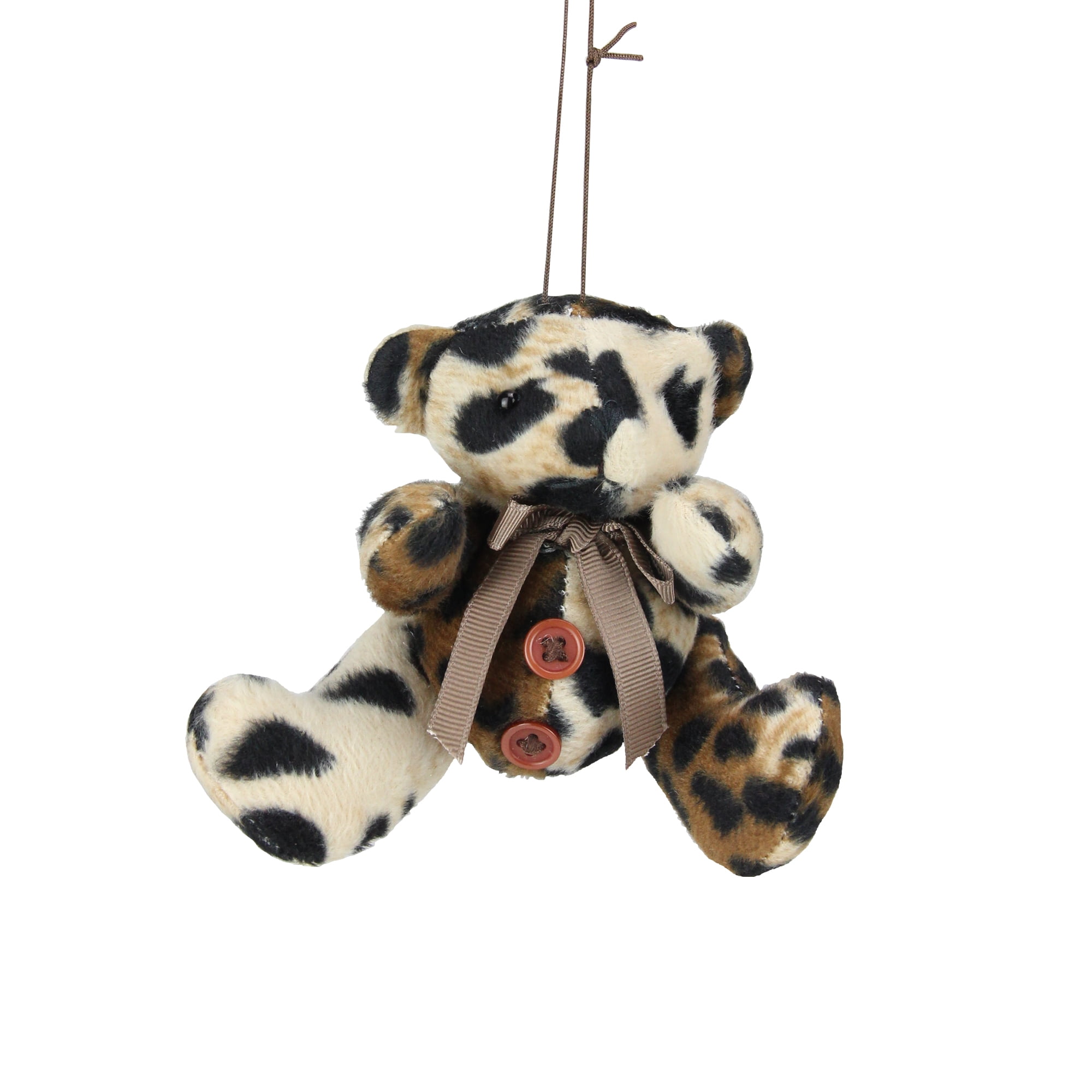 4.5" Diva Safari Brown Cheetah Animal Print Teddy Bear Christmas ...