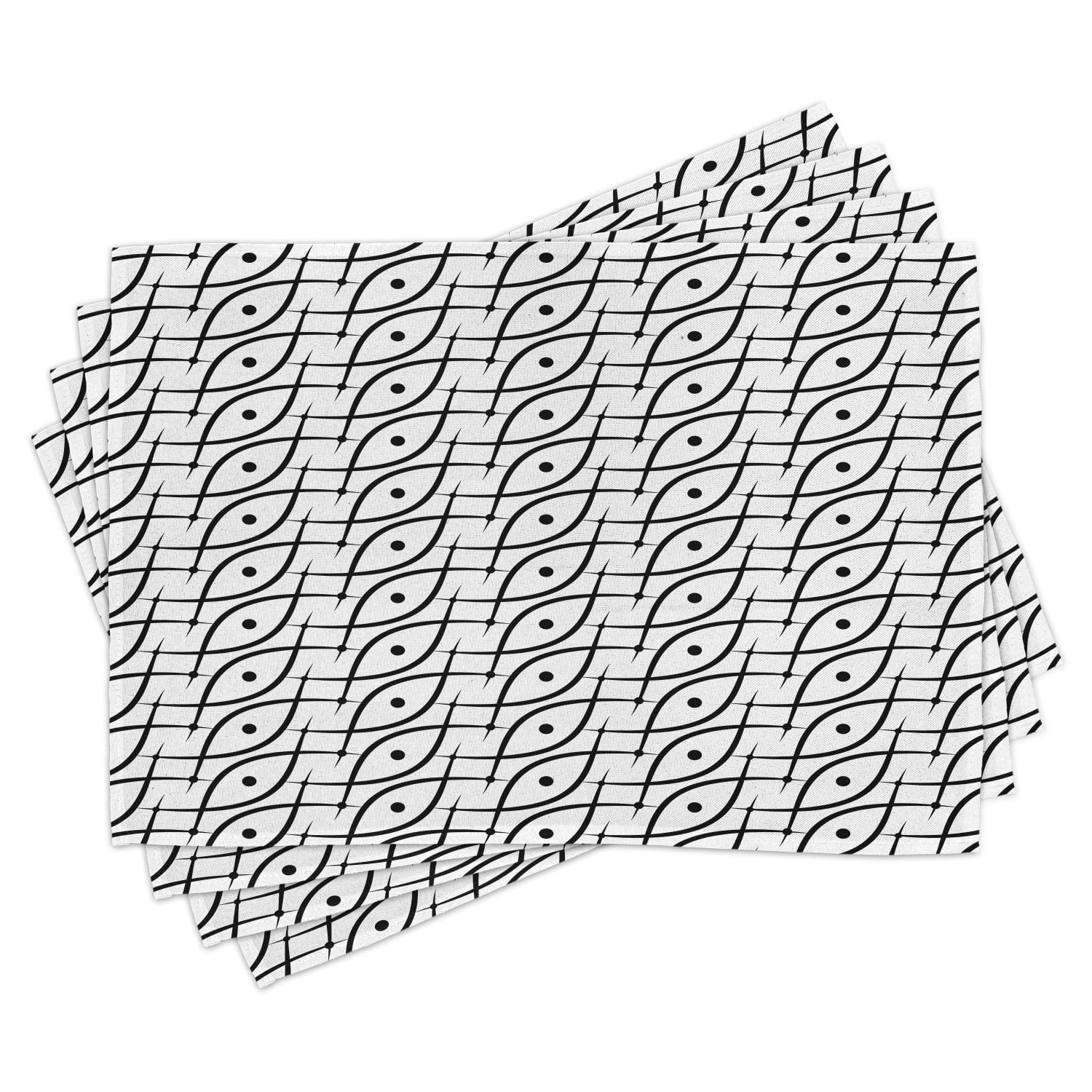 Ambesonne Geometric Place Mats Set of 4, Trippy Leaf Spots, Standard ...