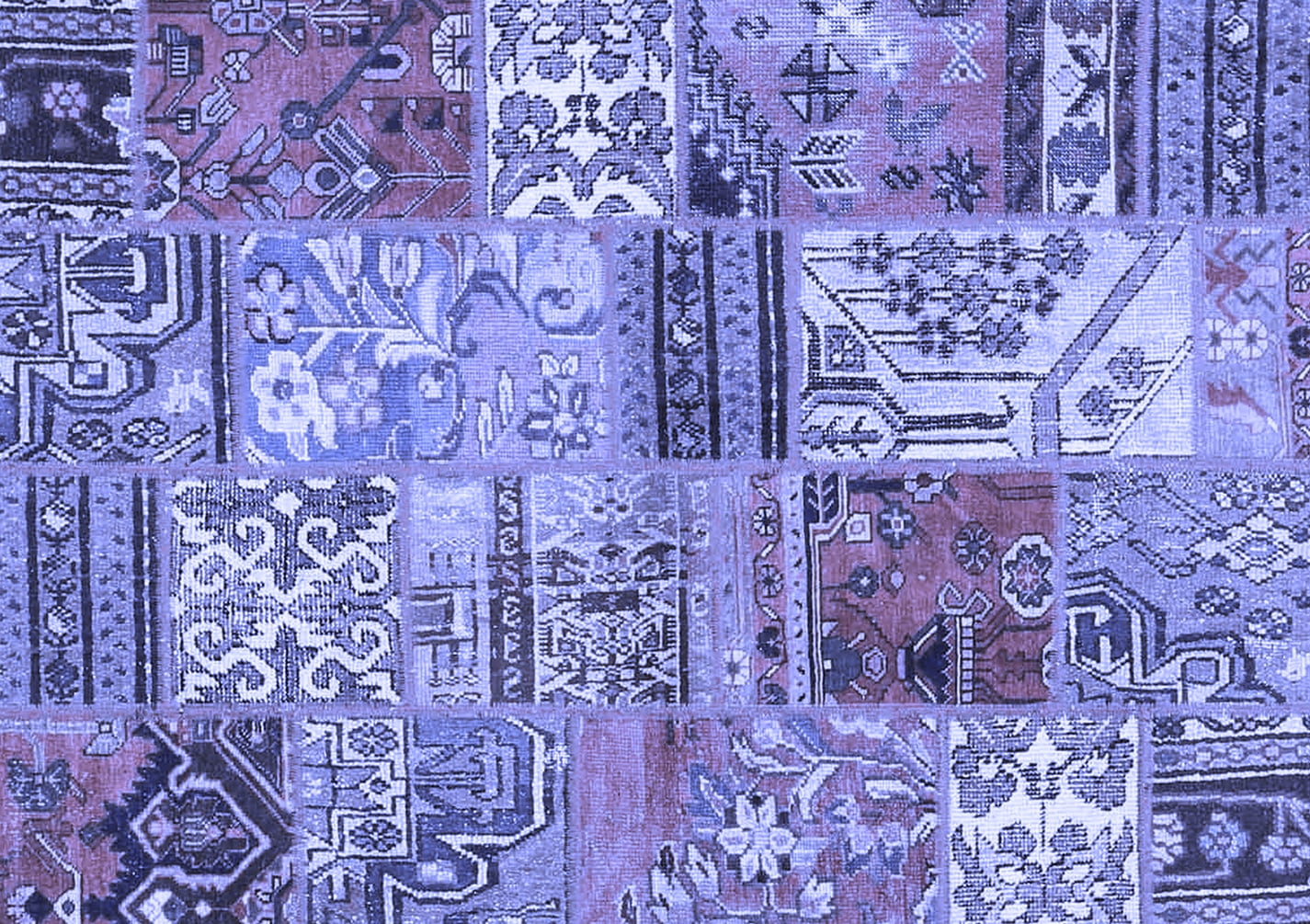 Ahgly Company Indoor Rectangle Patchwork Blue Transitional Area Rugs, 2 ...