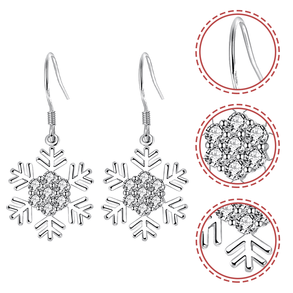 Click here for Kontonty 1pair Elegant Snowflake Earrings Christma... prices