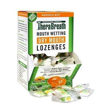 TheraBreath Dry Mouth Mandarin Mint Oral Care Lozenges for Bad Breath ...
