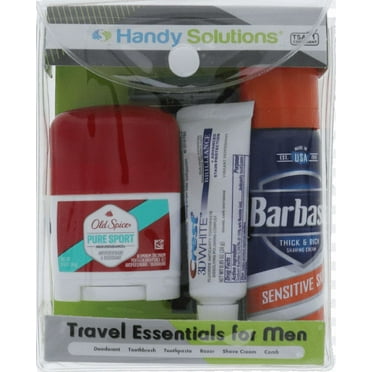 Handy Solutions Men's TSA Approved Travel Kit - 9 Piece Set with Shave ...