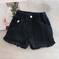 BLTIBY Jorts for Girls Raw Hem High Waisted Shorts Solid Color Button ...