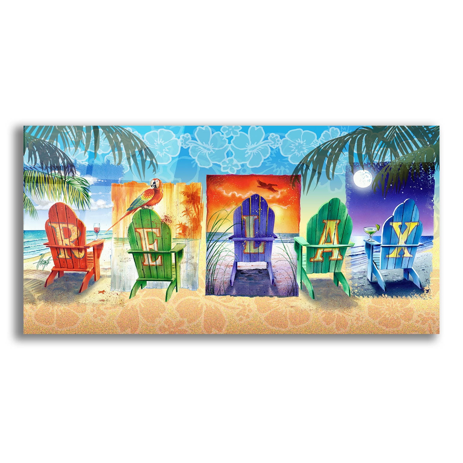 Epic Art 'Relax Chairs' by James Mazzotta, Acrylic Glass Wall Art, 24 ...