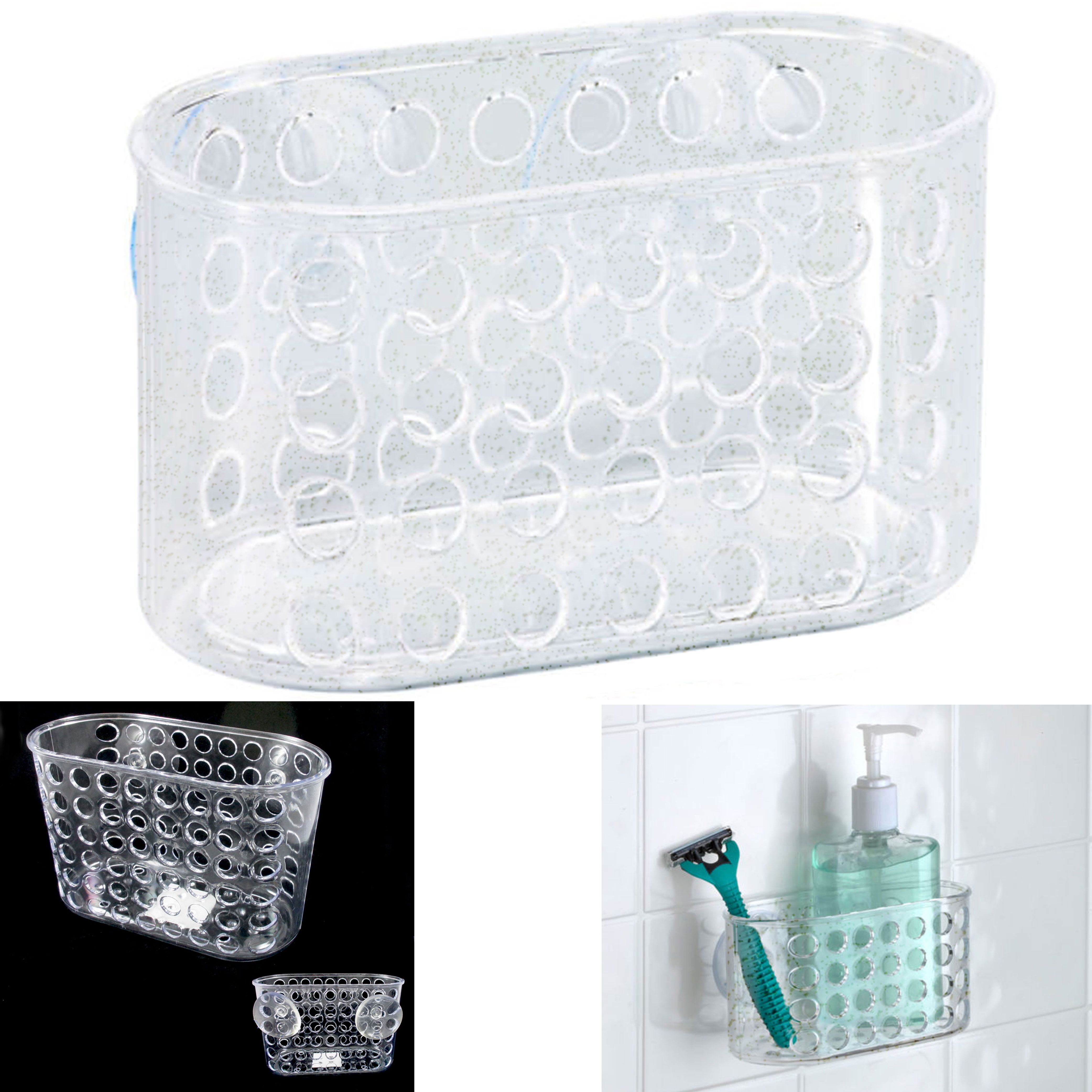Bath Caddy Shower Bathroom Organizer Suction Cups Storage Basket Soap ...