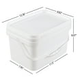 Saedy 2.6 Gallon Food Grade Bucket with Lid, Rectangular Plastic ...