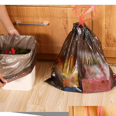 ZAJAIO Portable thickened garbage bag Kitchen color point break closing ...