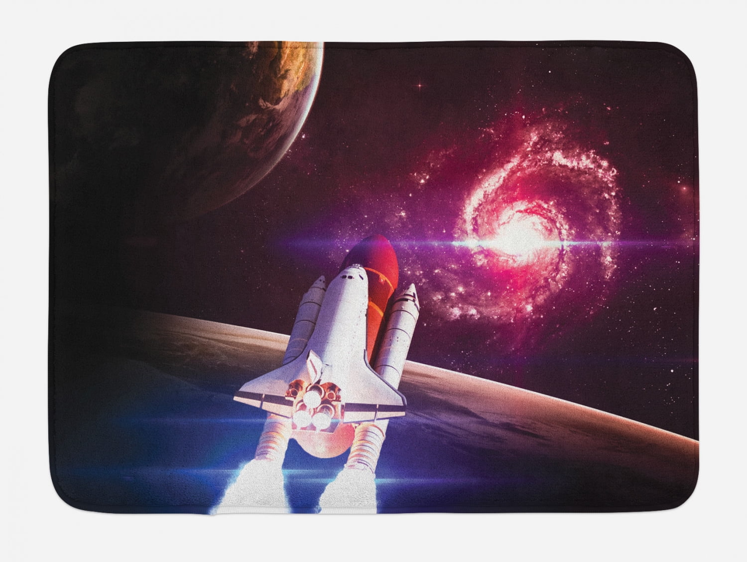 Galaxy Bath Mat, Spaceship Flying in Milky Way Super Galactic Wander ...