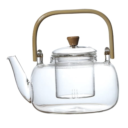 Borosilicate Glass Teapot with Tea Strainer Heat Resistant Clear Tea ...