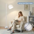 68-inch country style living room bedroom floor lamp, washed white blue ...