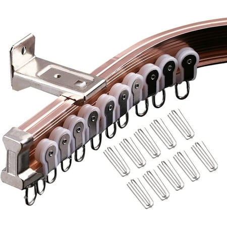 Aluminum Curved Curtain Track, Ceiling/Wall Mount Shower Curtain Rods ...