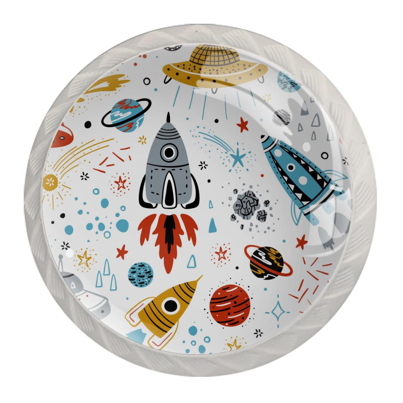 4 Pcs Space Rockets Planets Knobs for Kitchen Cabinet Cupboard Dresser ...