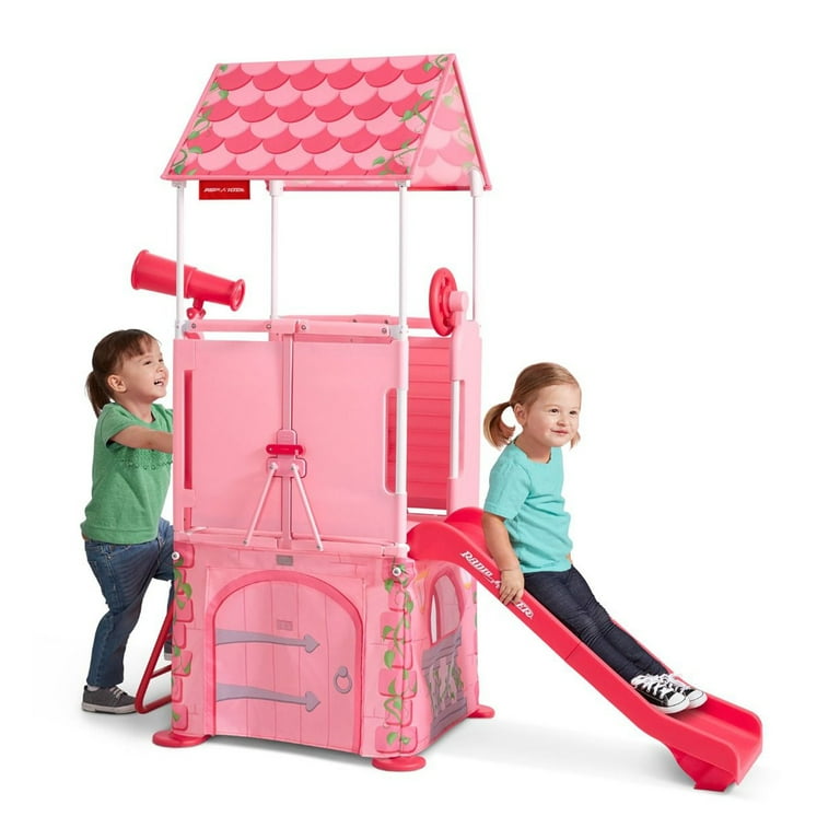Radio Flyer Play Fold Away Princess Castle Slide Toddler Playhouse Pink
