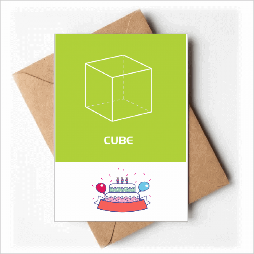 Matematicas espacio geométrico cubo Tarjetas de cumpleaños en sobres en ...