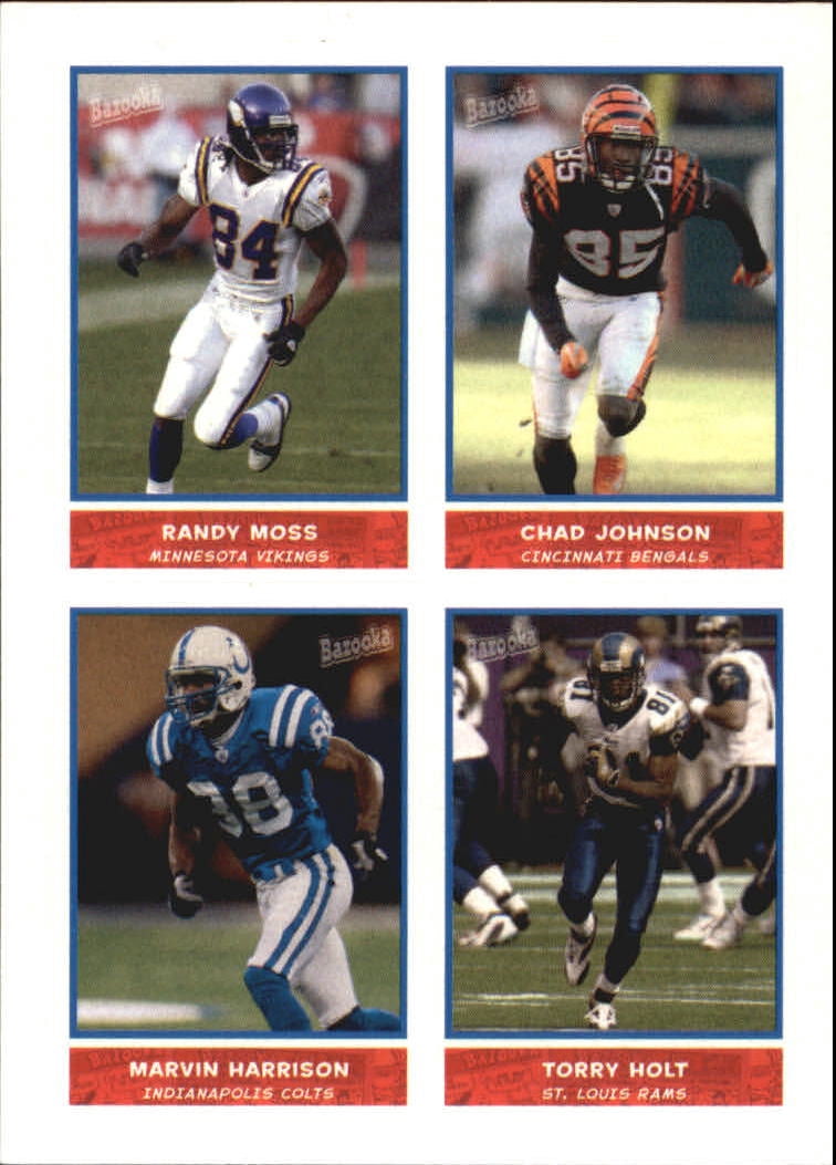 2004 Topps Bazooka Stickers #35 Randy Moss Chad Johnson Marvin Harrison ...