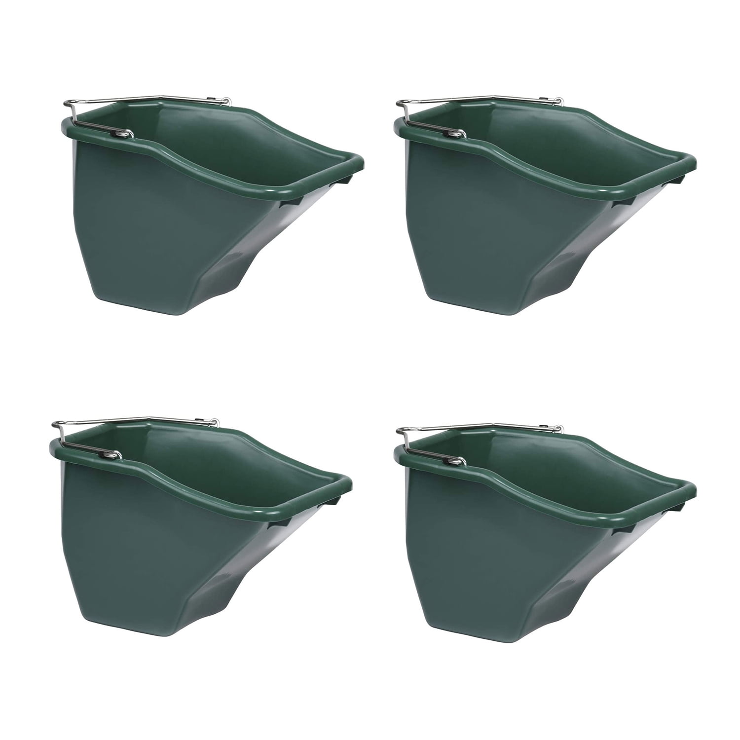 Little Giant 10-Quart Plastic Flat Back Livestock Feed Bucket, Green (4 ...