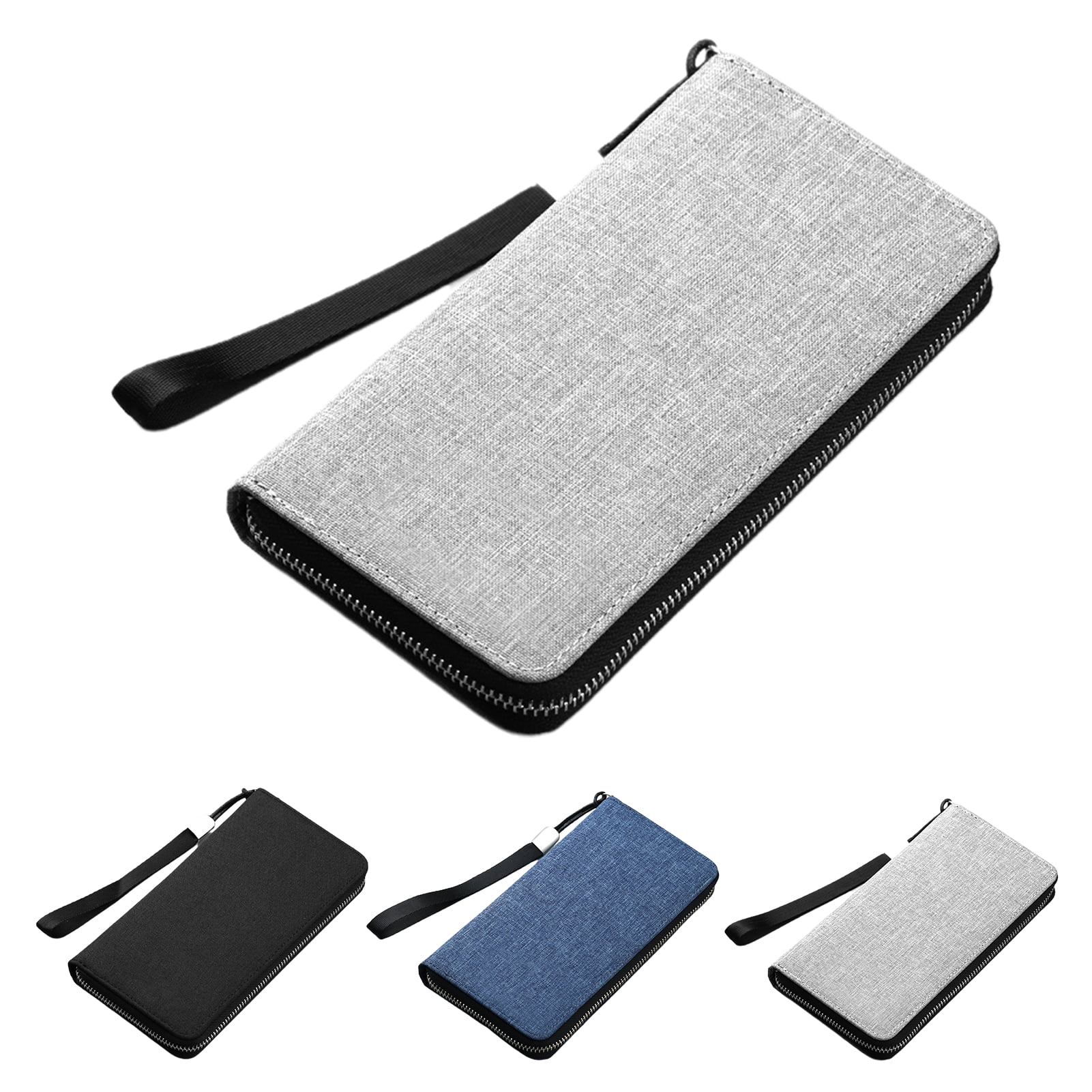 SPRING PARK Long Wallets for Men Large Capacity Canvas Card Cash Wallet ...