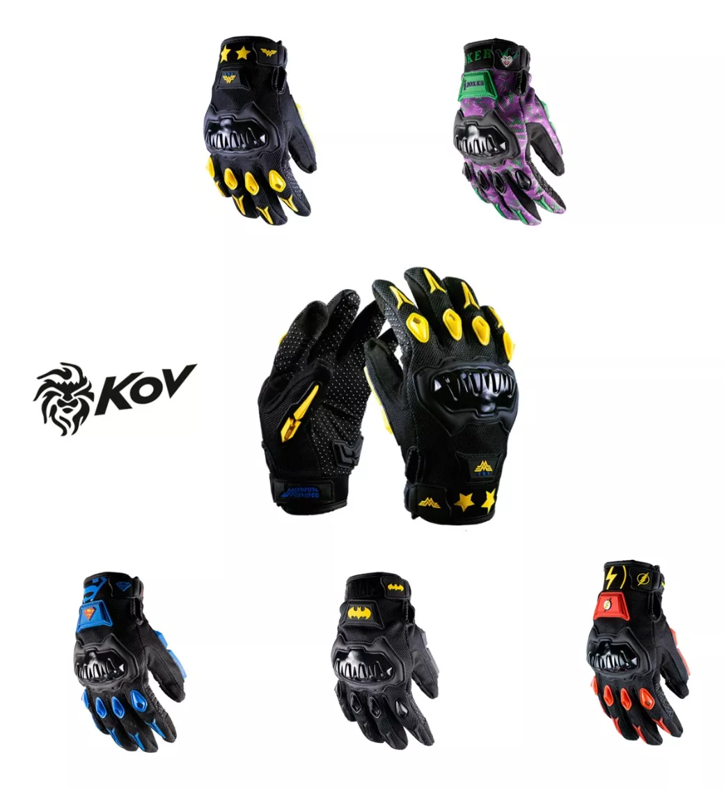 Guantes Para Moto Kov Dc Comics Súper Héroes Y Villanos Color Wonder ...
