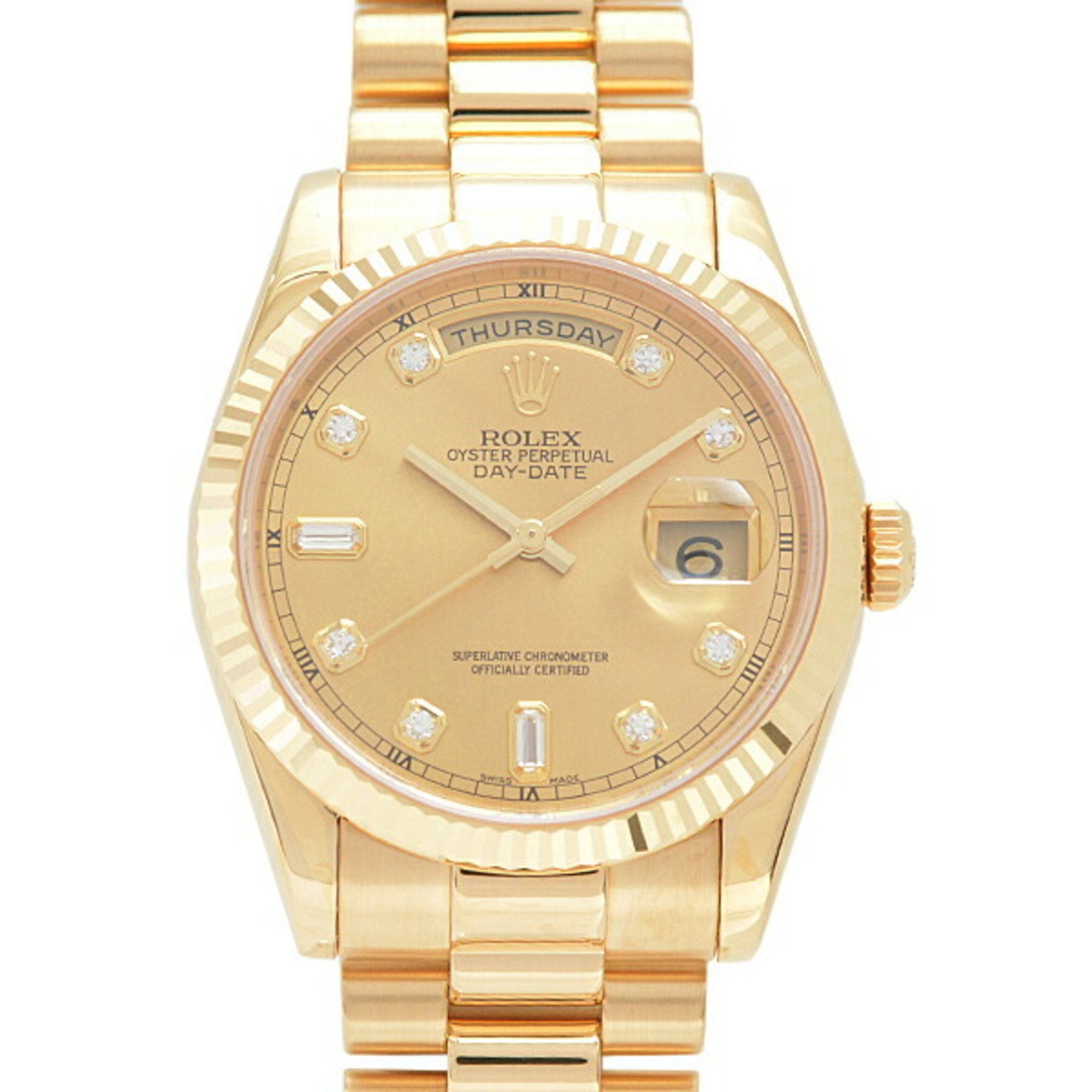 Pre-Owned Rolex Watch Men's Day-Date 36 Automatic Y-Serial Gold Dial 8P ...