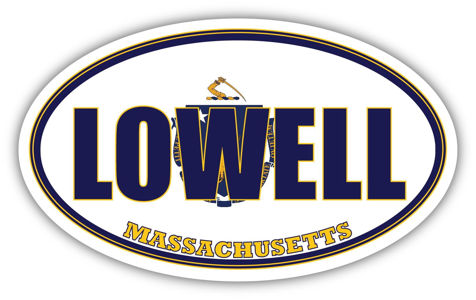 Lowell City Massachusetts State Flag | MA Flag Middlesex County Oval ...