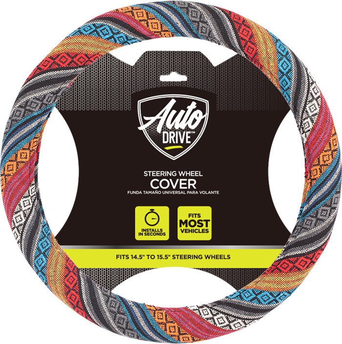 Auto Drive 1 Piece Boho Car Steering Wheel Cover Polyester Colorful Universal Fit 23SWC163 Walmart