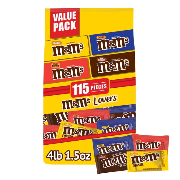 M&M's Fun Size Milk Chocolate Candy Assortment - 115 Ct Bulk Bag ...