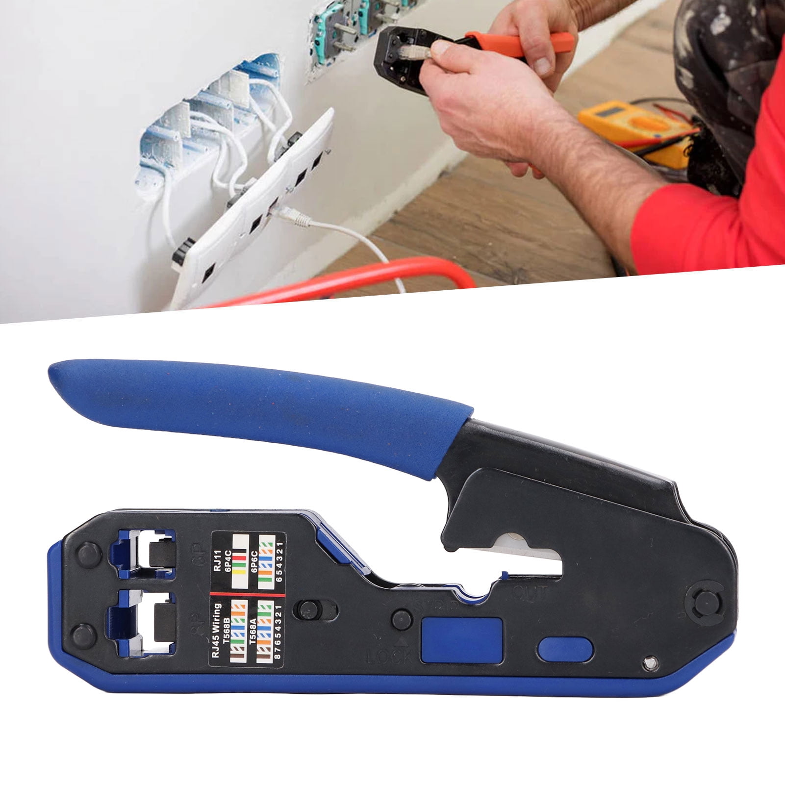 RJ45 Crimping Tool, Easy Operation Firm Connection Portable Cable ...