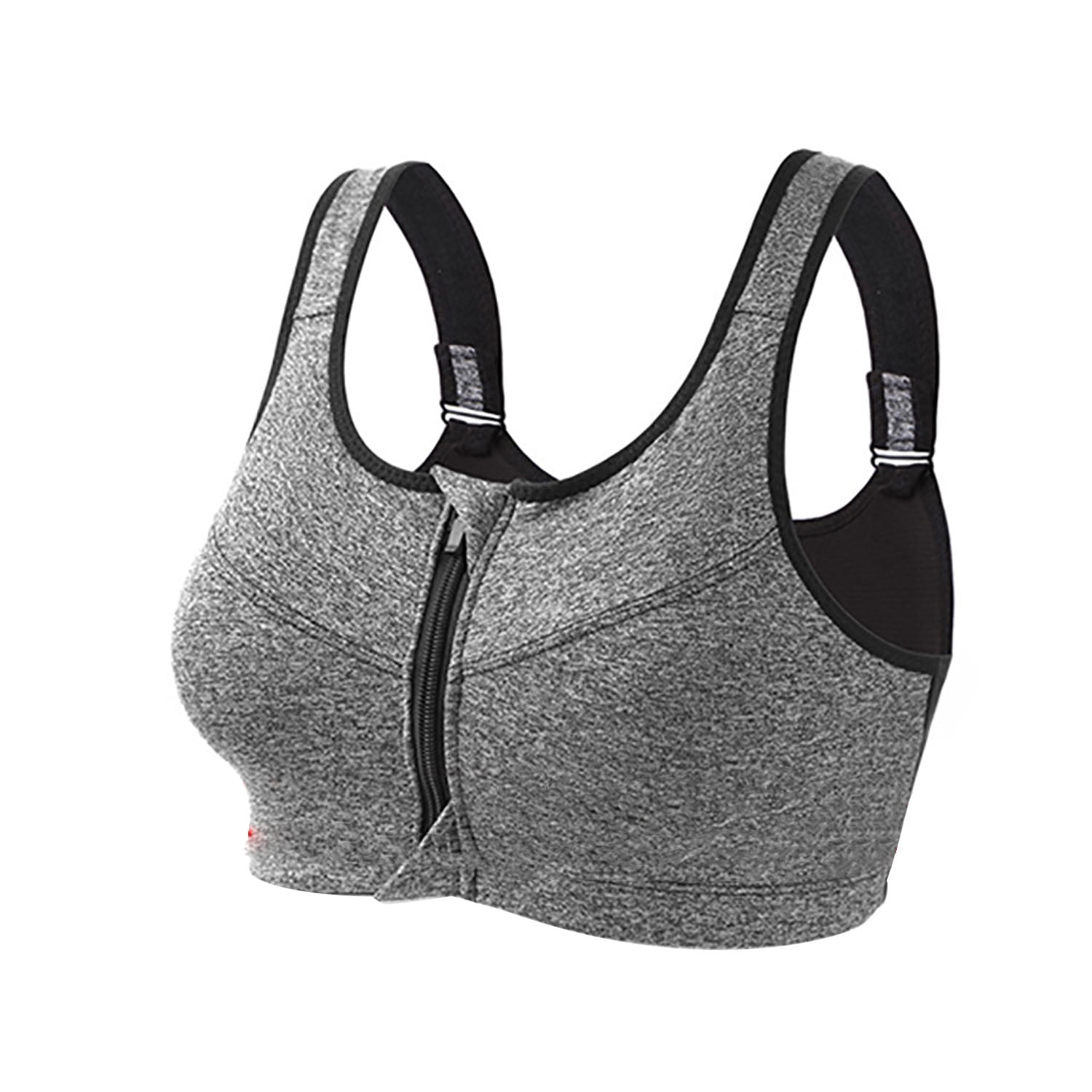 Graflsoa High-Impact Front-Zip Sports Bra With Adjustable Back Closure  Moisture-Wicking  Removable Padding  Full Cup Support For Yoga  Running  And F