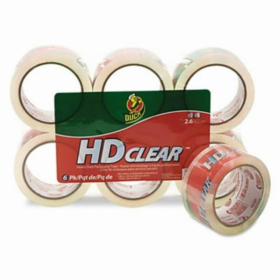 Duck Heavy-Duty Carton Packaging Tape- 1.88'' x 55 yds.- 6 Rolls- Clear ...