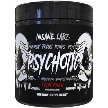 Insane Labz Psychotic Gold Pre Workout for Gym and Muscle Gain - Fruit ...