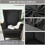 SHANNA Waterproof Wingback Chair Cover, Stretch Jacquard Wing Chair ...
