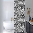 Black Fronds Window Privacy Film, Black Slate Leaf Plant Canvas Weave ...