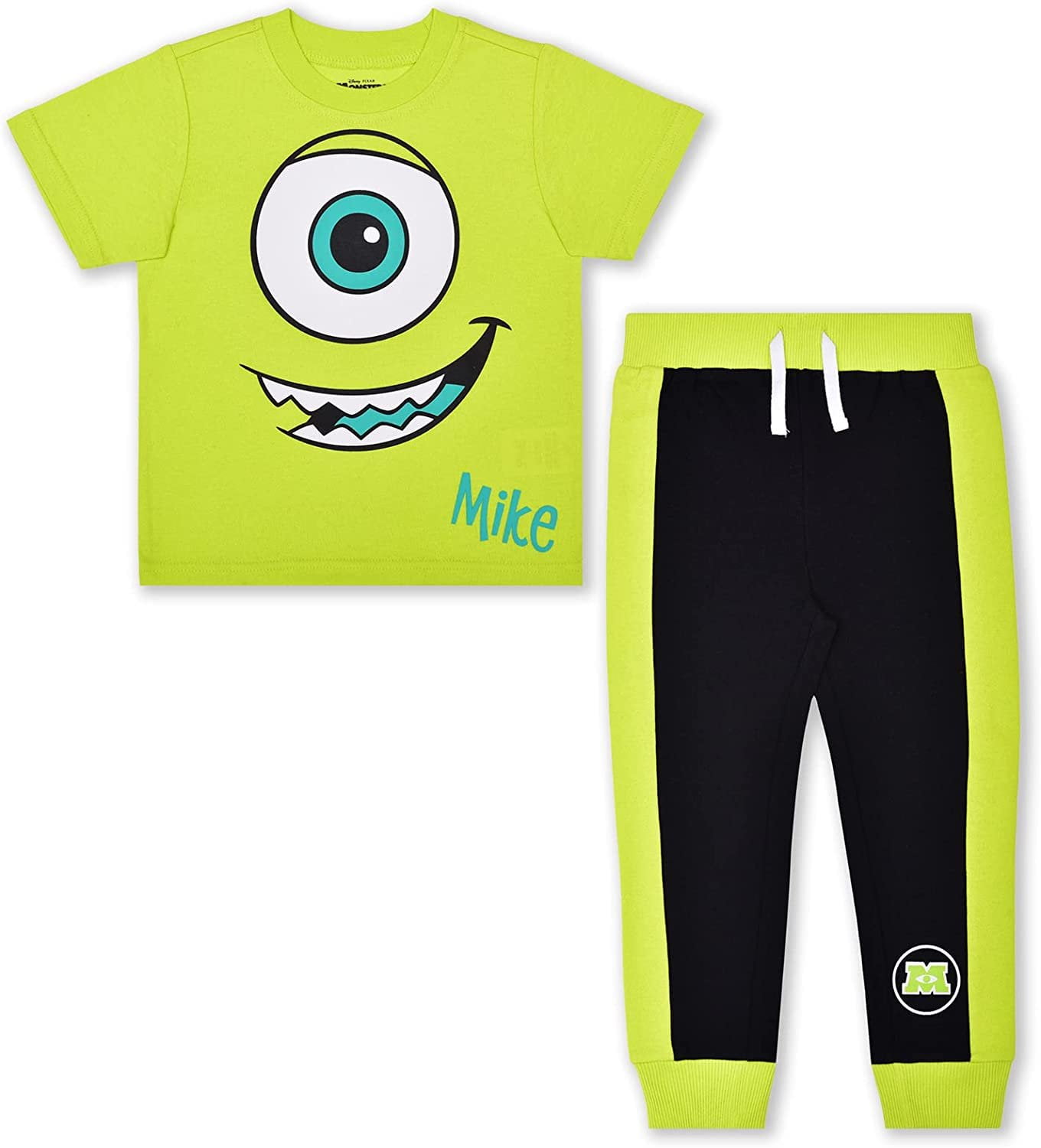 Monsters Inc. Mike Wazowski Boys 2 Piece Roleplay Short Sleeve Jogger ...