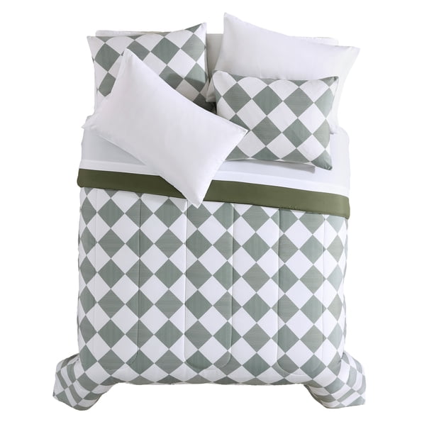 Mainstays Checkers 5-Piece Bed in a Bag Set, Twin – Back to School ...