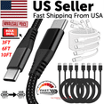 Braided USB C Type-C Fast Charging Data SYNC Charger Cable Cord 3/6 ...